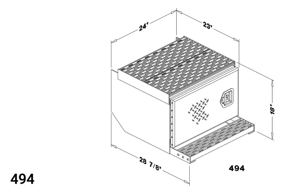 Peterbilt-Style Cab Access Storage Box | Merritt Products